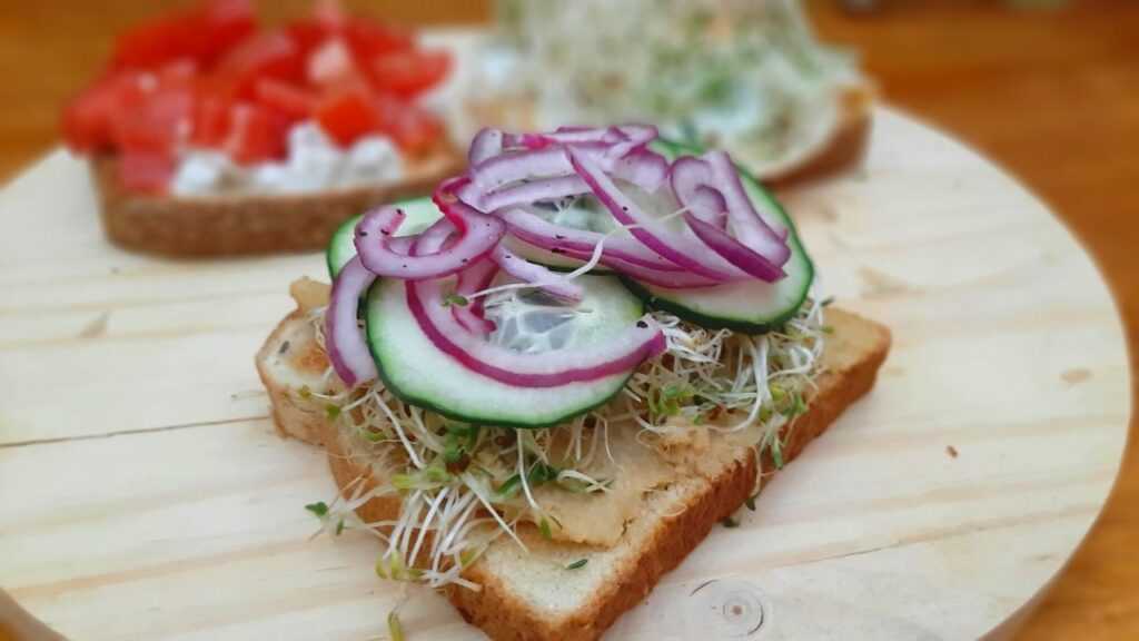 Pan tostado con hummus – Snack vegano saludable – Nutrimentando